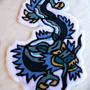 Dragon Tufted Rug, Decorative Tuft Rug, Handmade Tuft Rug, Housewarming ...
