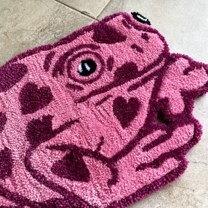 Frog Tufted Rug, Handmade Tufted Rug, Handmade Nursery Frog Rug, Home ...