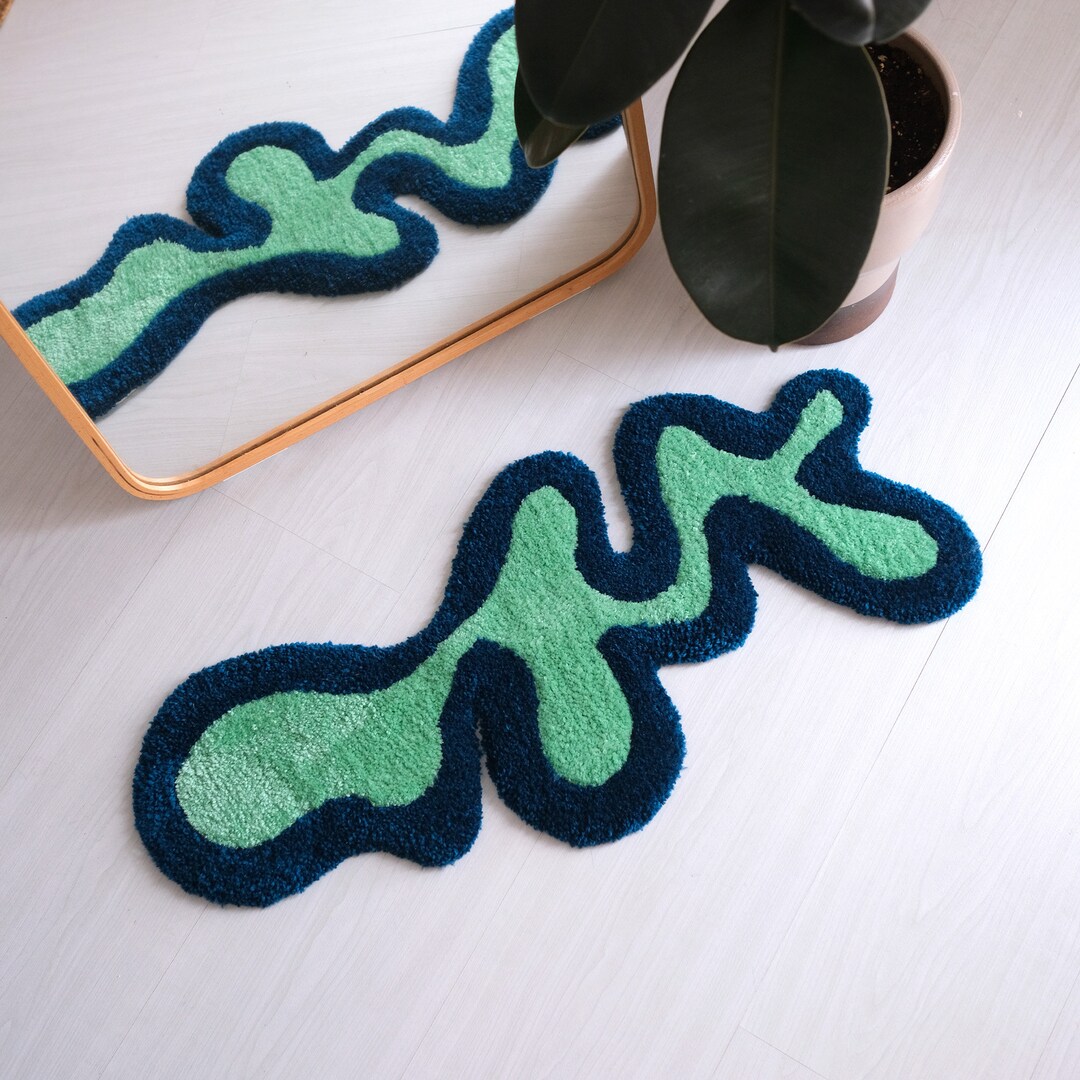 Wavy Rug Design / Aesthetic Rug Design / 100% Handmade Tufted Rug - Etsy