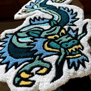 Dragon Tufted Rug, Decorative Tuft Rug, Handmade Tuft Rug, Housewarming ...