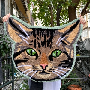 Custom Animal Portraits Tufted Rug, Pet Portrait Tufting Rug, 100% ...