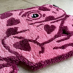 Frog Tufted Rug, Handmade Tufted Rug, Handmade Nursery Frog Rug, Home ...