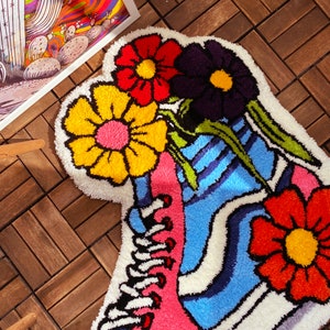Sneakers Custom Rug Design / 100% Handmade / Tufted Rug /cut Pile ...