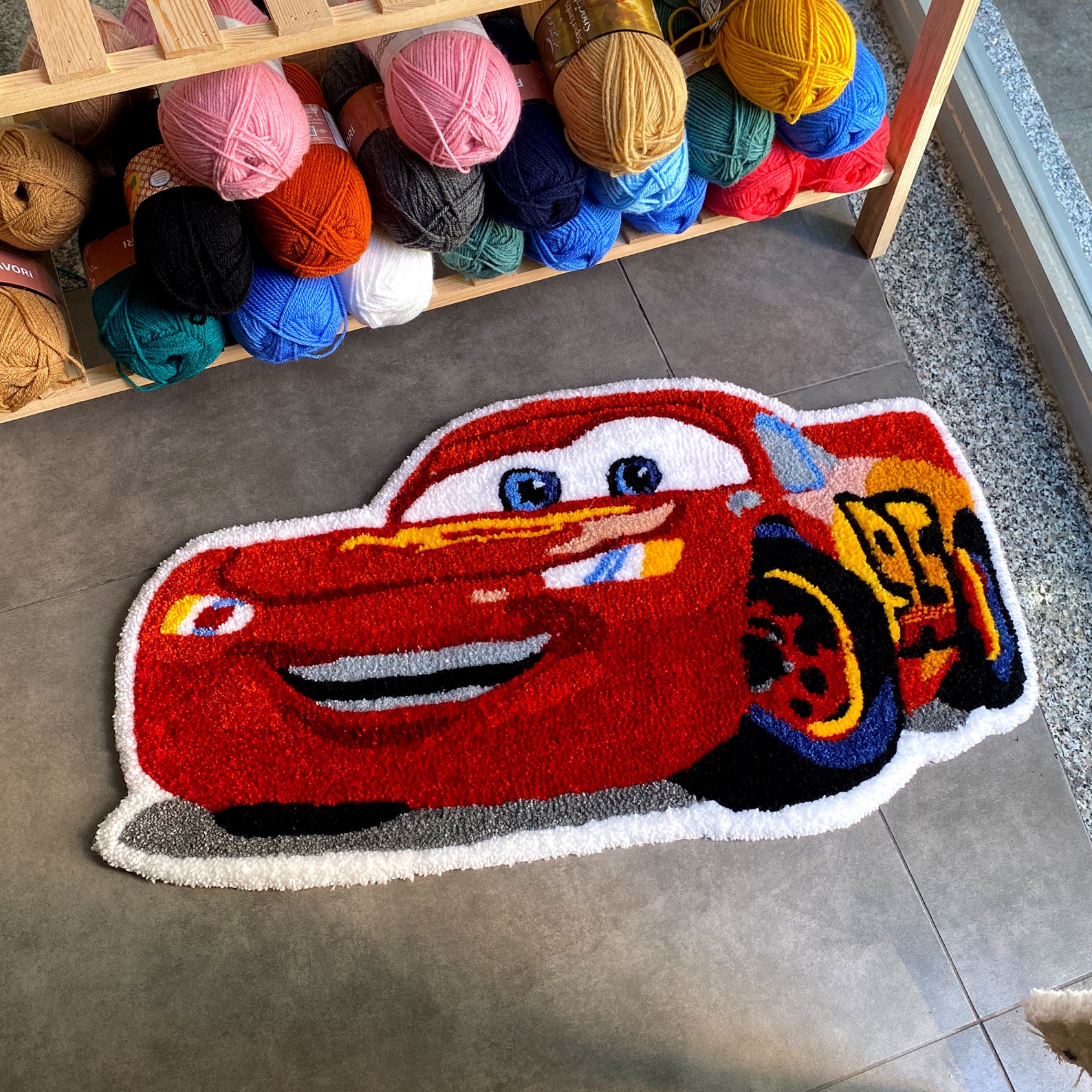 Lightning Mcqueen Tufted Rug Custom Tufted Rug 100% Handmade - Etsy