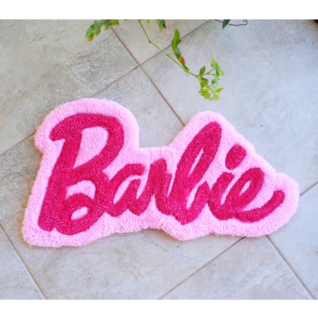 Barbie Tufted Rug Fluffy Pink Barbie Tufted Rug Personalized Rug Housewarming T T For
