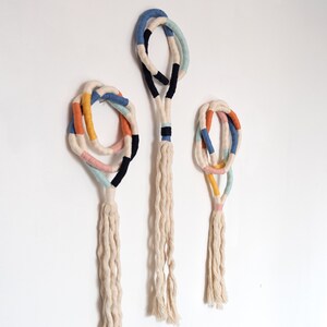 Colorful Macrame Decorative Knots, Modern Wall Hanging Art, Fiber Art ...