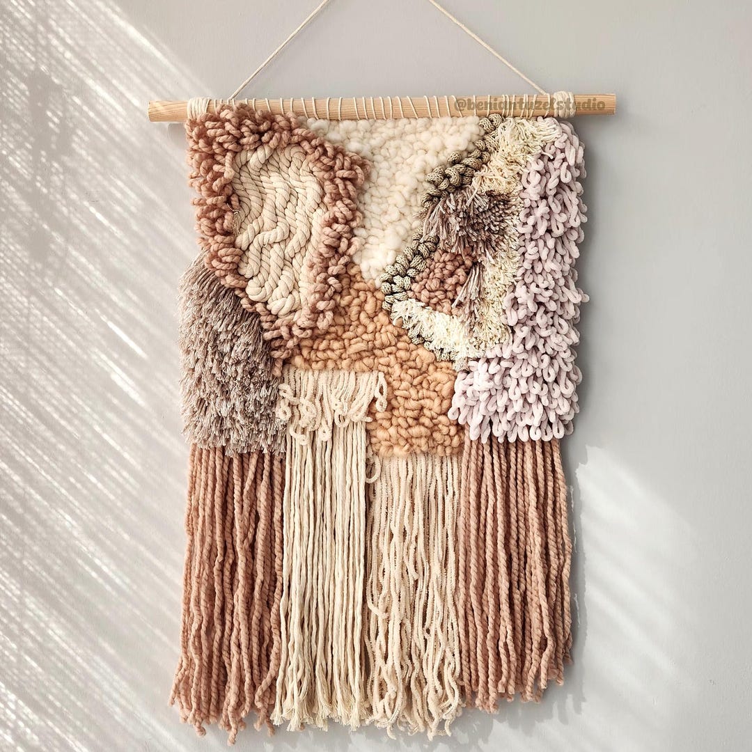 White Base Wall Hanging, Weaving Wall Art, Woven Wall Art, Woven Wall ...