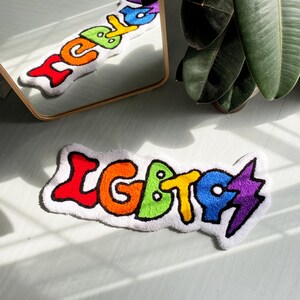 LGBTQ Tufted Rug, Rainbow Wall Hanging Tufted,pride Gift, Home Decor ...