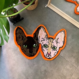 Custom Animal Portraits Tufted Rug, Pet Portrait Tufting Rug, 100% ...