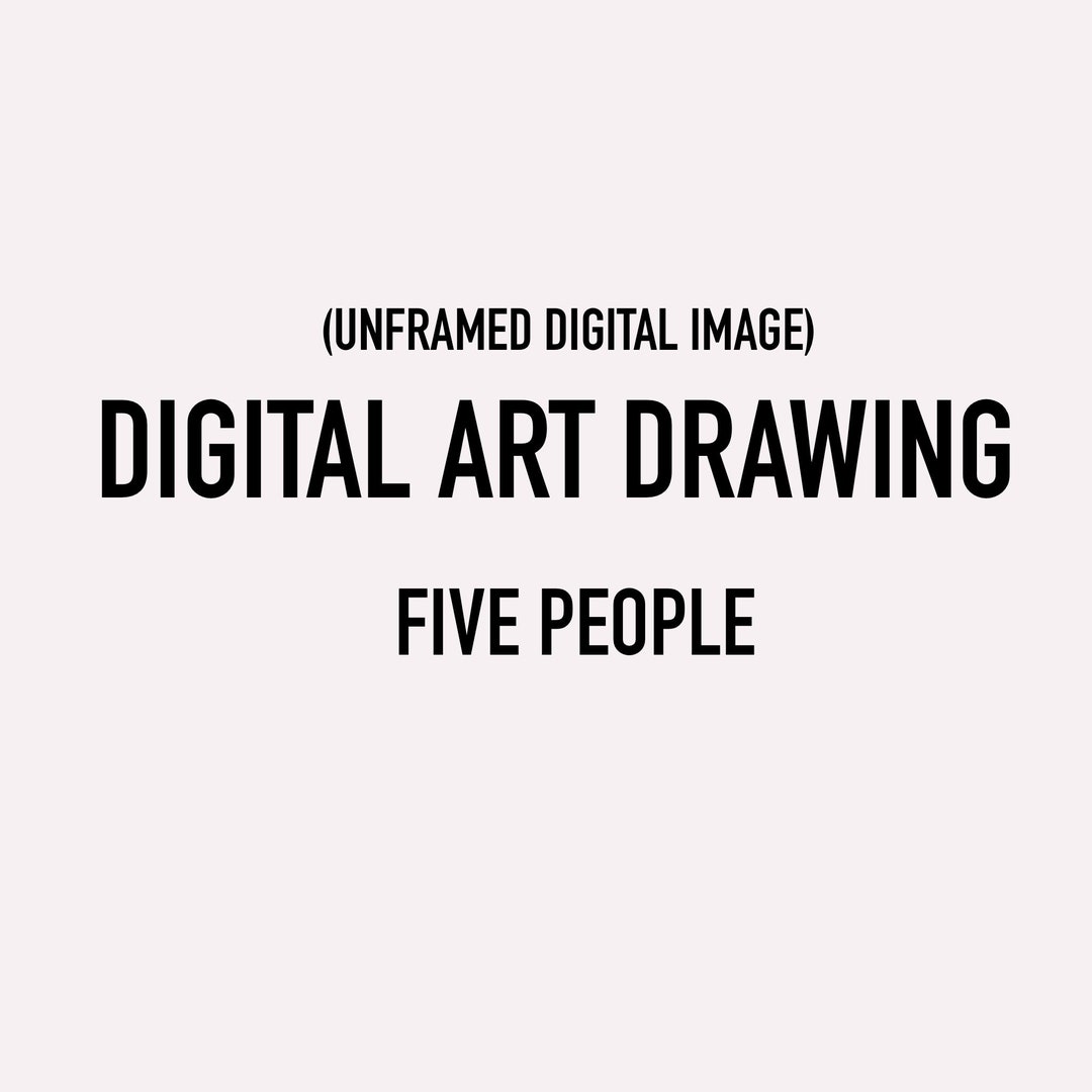 Unframed Digital Art Drawing Five People - Etsy