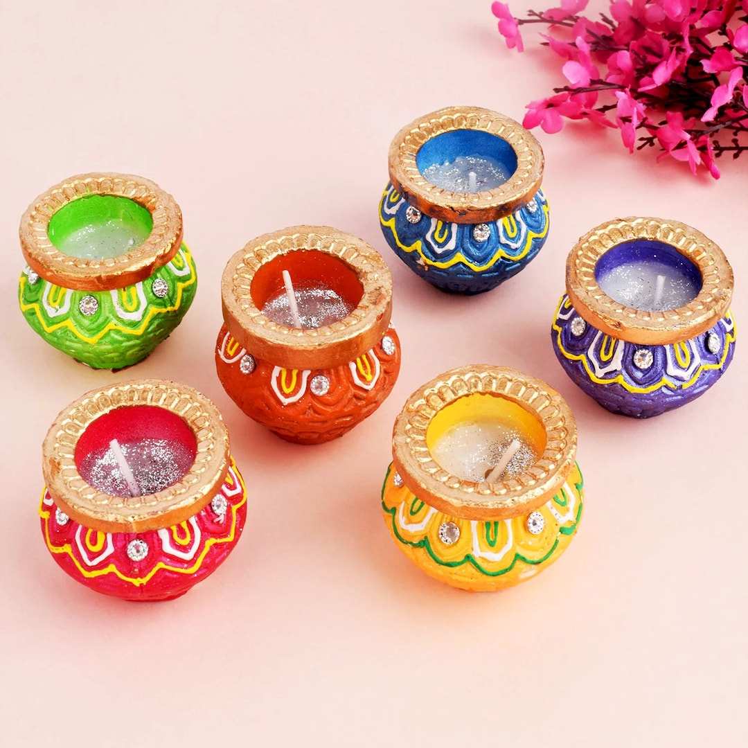 Matki Diyas for Diwali Diya Terracota Diya Lotus Diyas Clay - Etsy