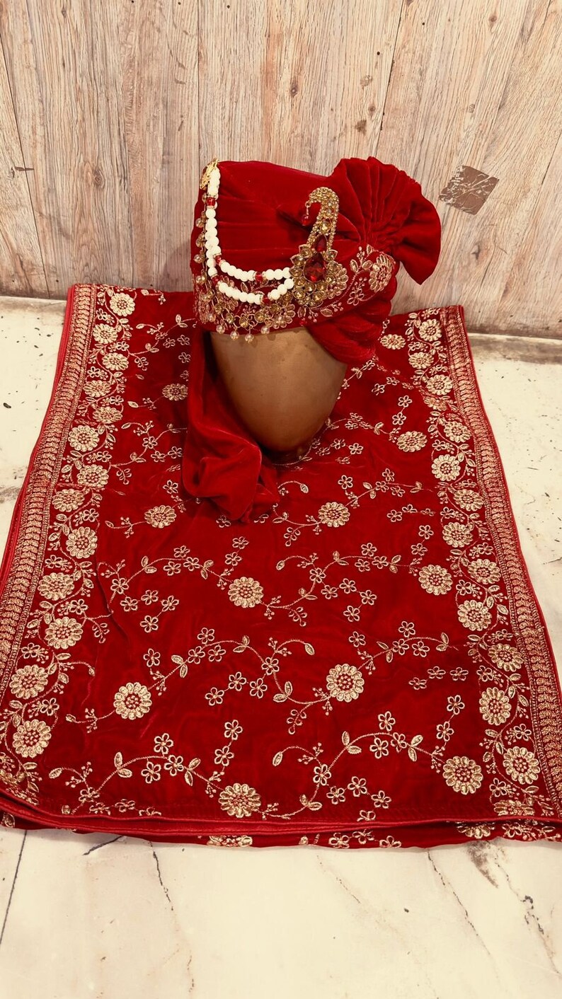 Groom Stole Pagadi and Dupatta Set Safa Pagri Groom Dupatta Wedding ...