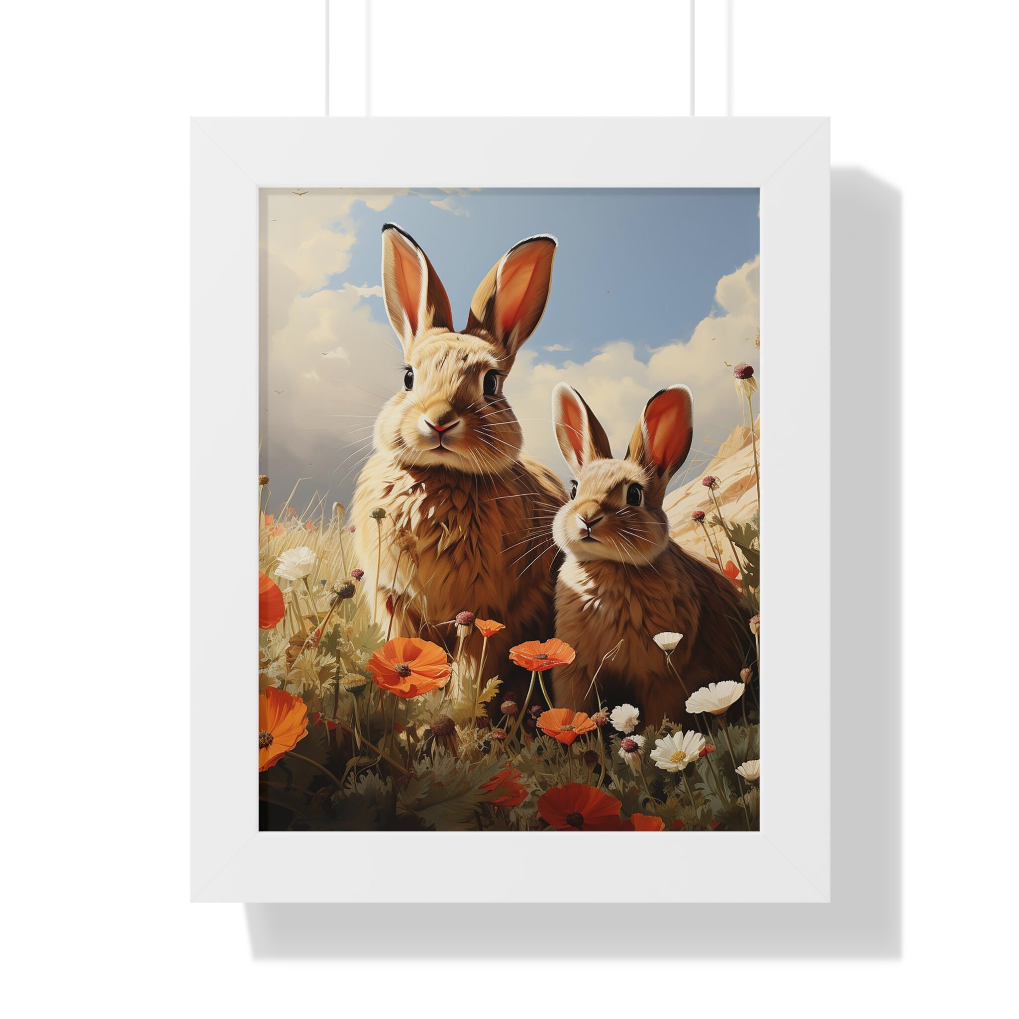 Framed Vertical Rabbits Poster - Etsy Canada