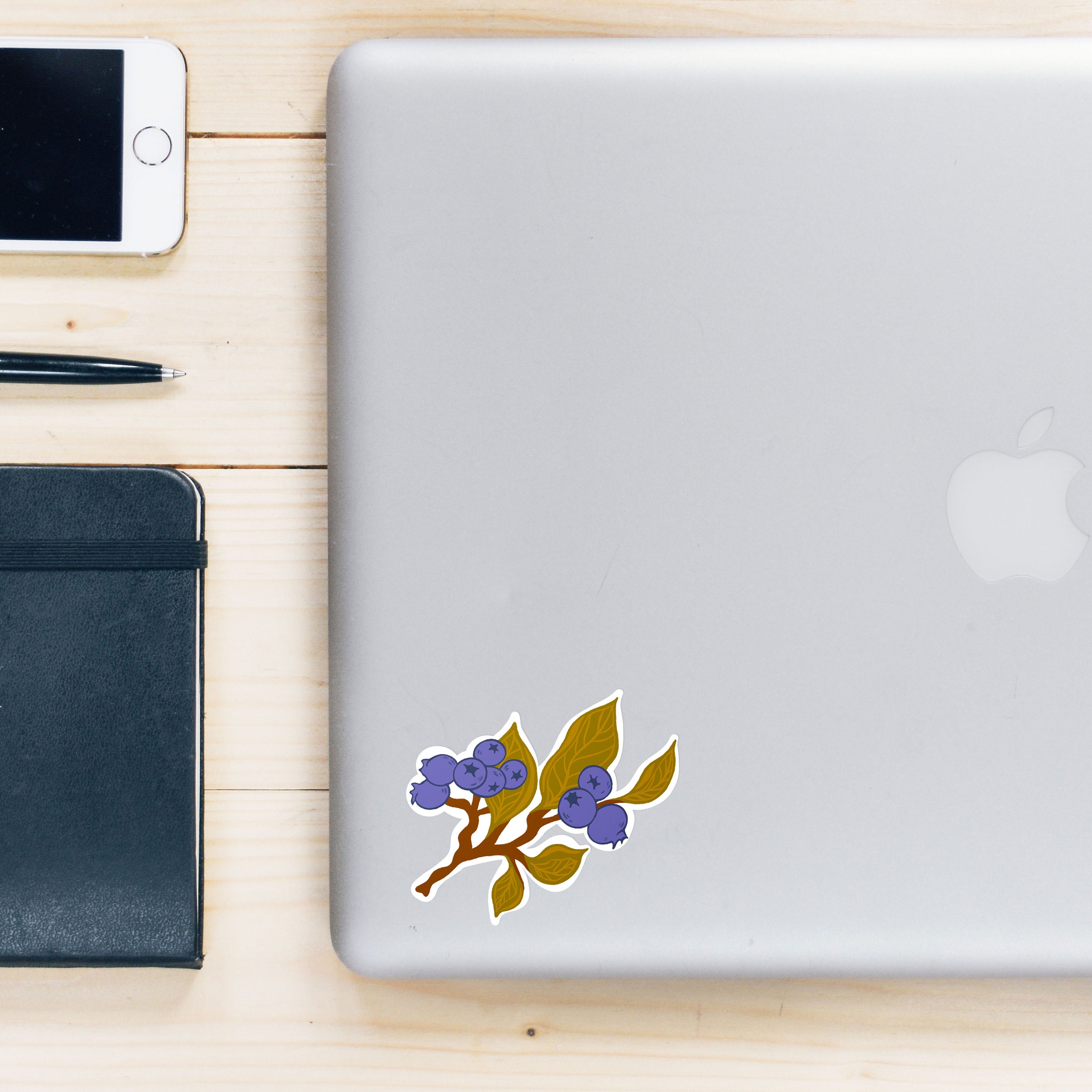 Blueberry Branch Sticker - Etsy