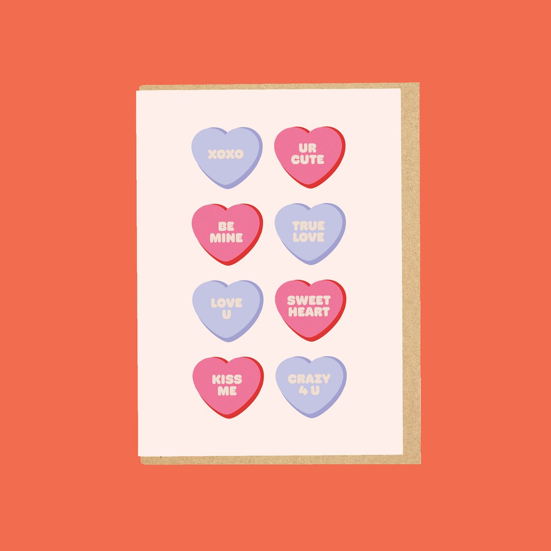 Sweetheart Candies Greeting Card - Etsy