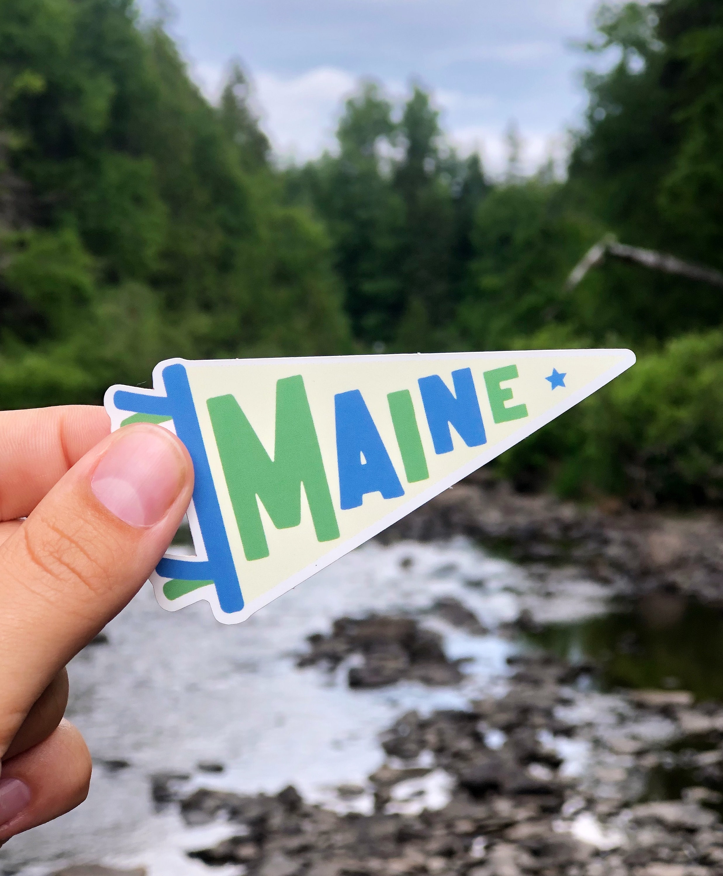 Maine Pennant Flag Sticker - Etsy