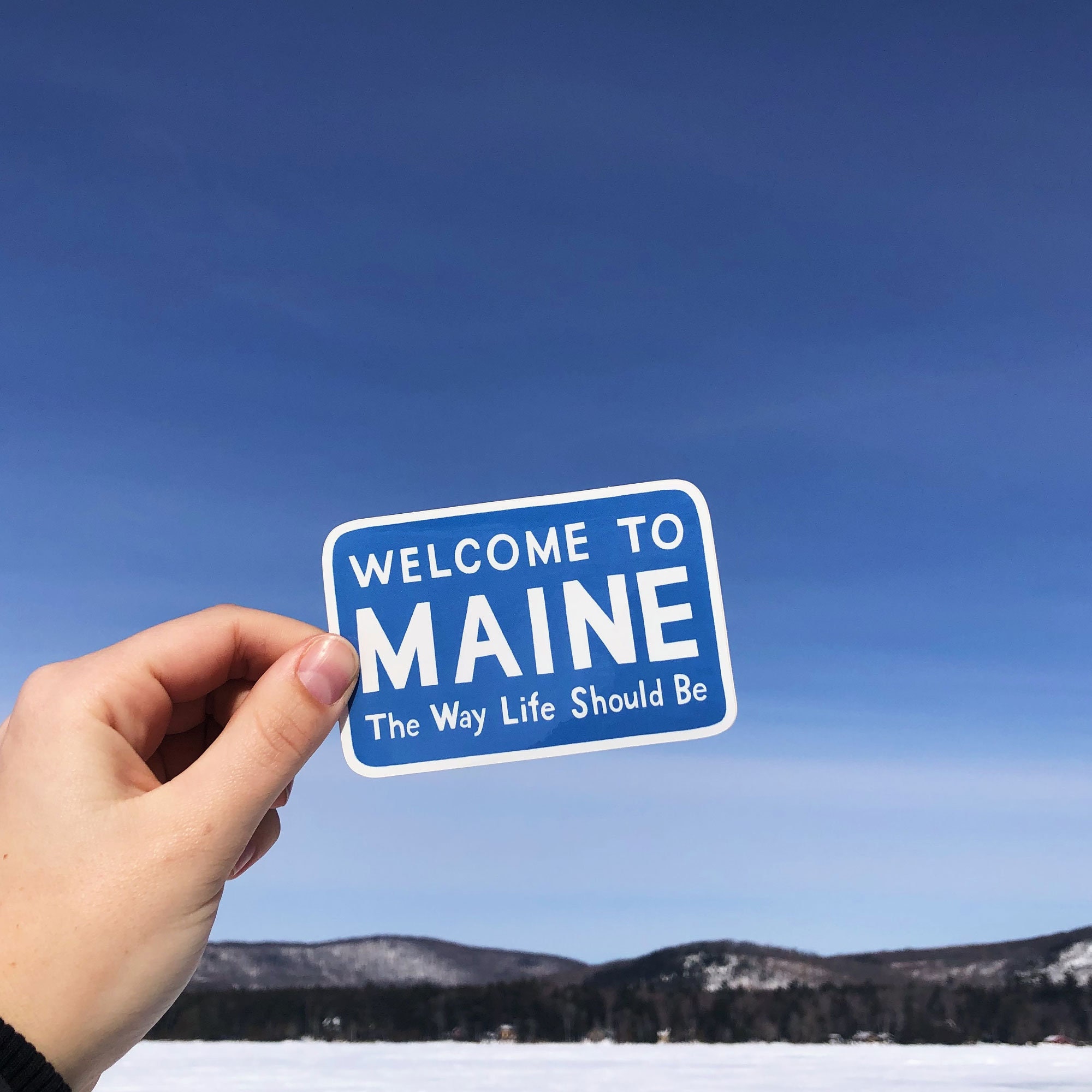 Welcome to Maine Sign Sticker - Etsy