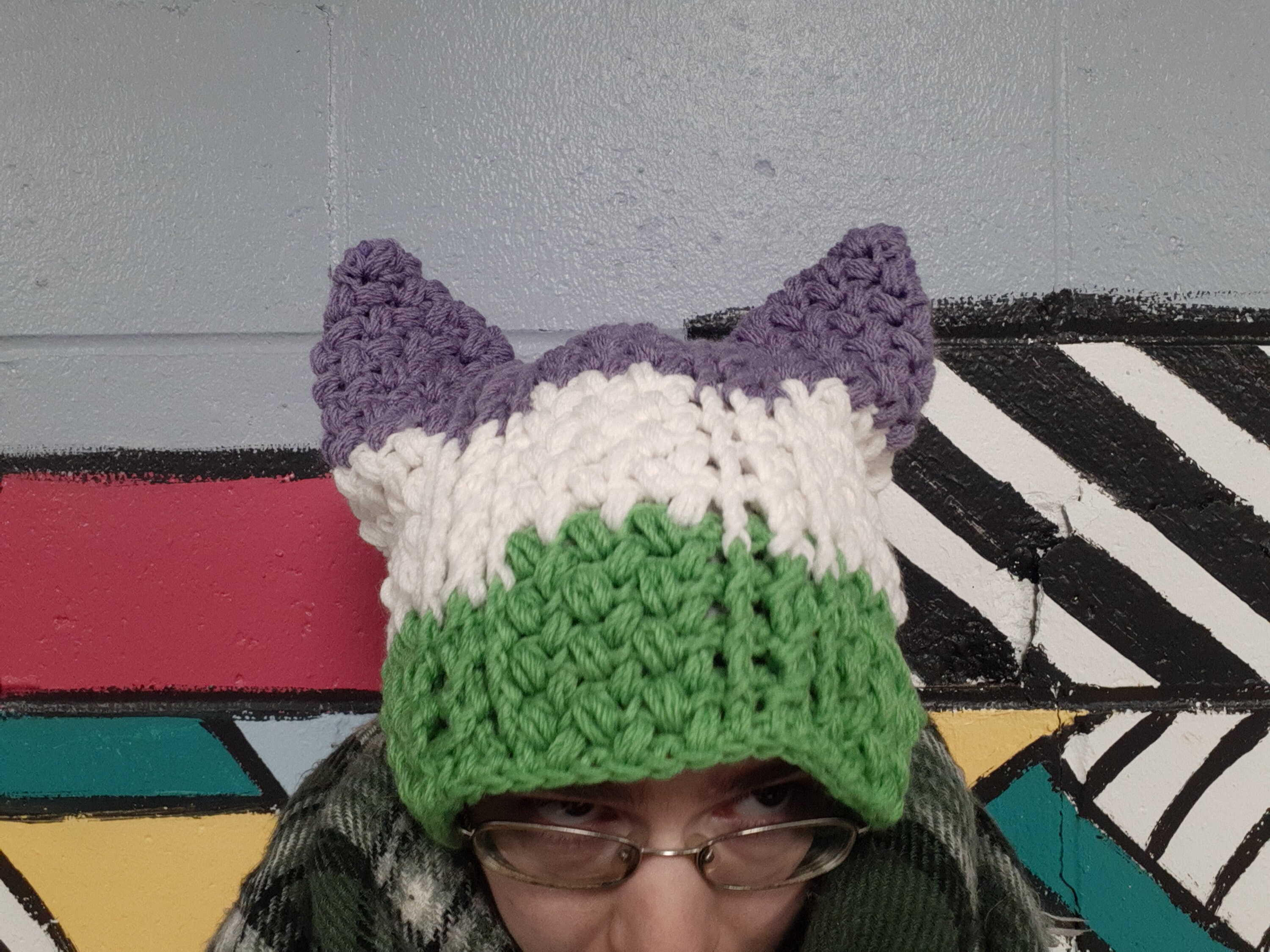 Pride Flag Hat, Cat Ear Beanie, Rainbow Stripe Hat, LGBTQIA Pride Hat ...