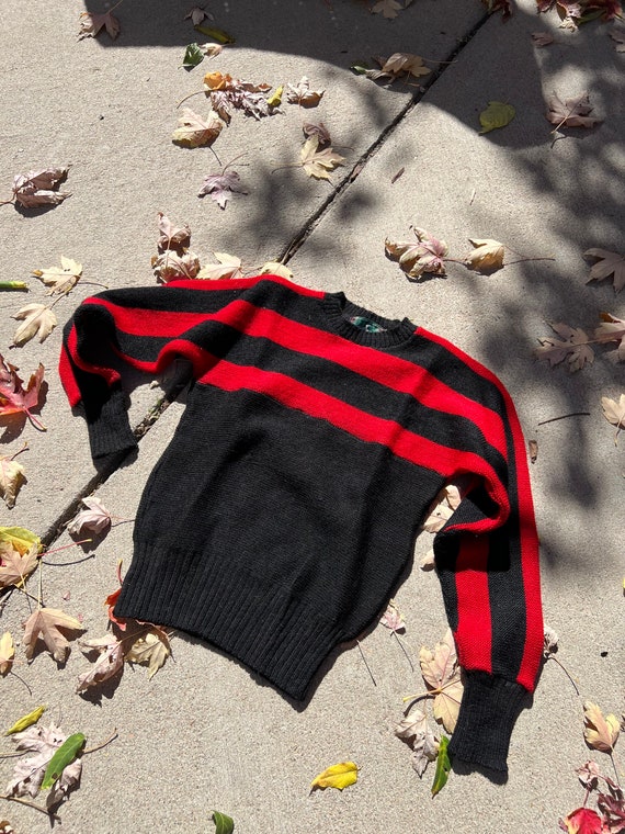 1940’s vintage White Stag black and red striped wool … - Gem