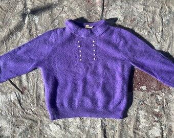 Vintage 1950s Purple Angora Knit Woman's Rockabilly Dress - Etsy