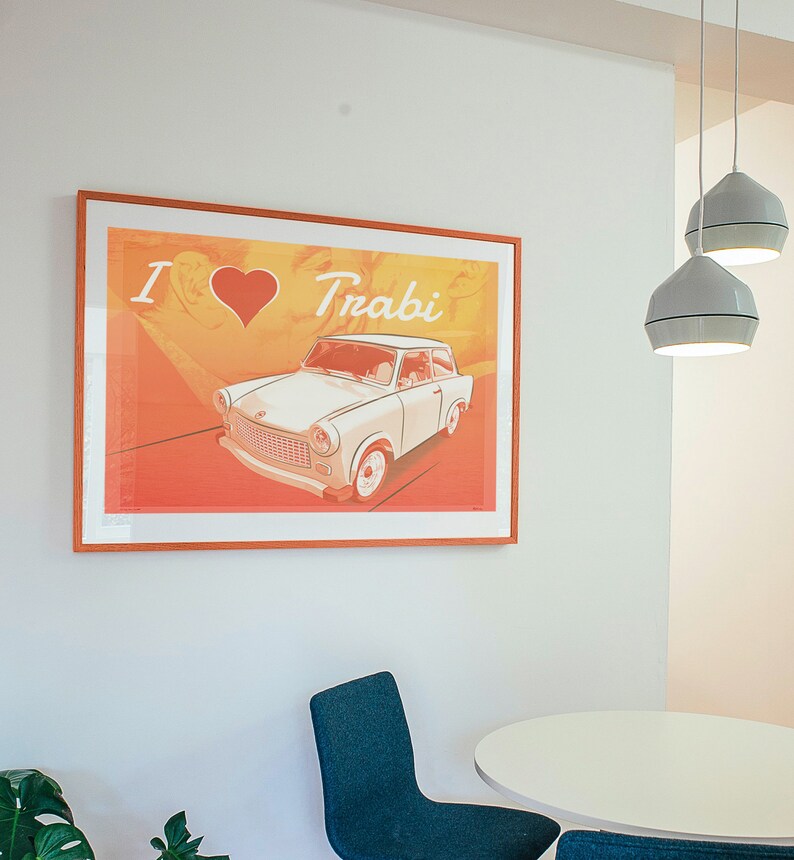 Printable Trabant Illustration "i Love Trabi" / Oldtimer Retro Car - Etsy