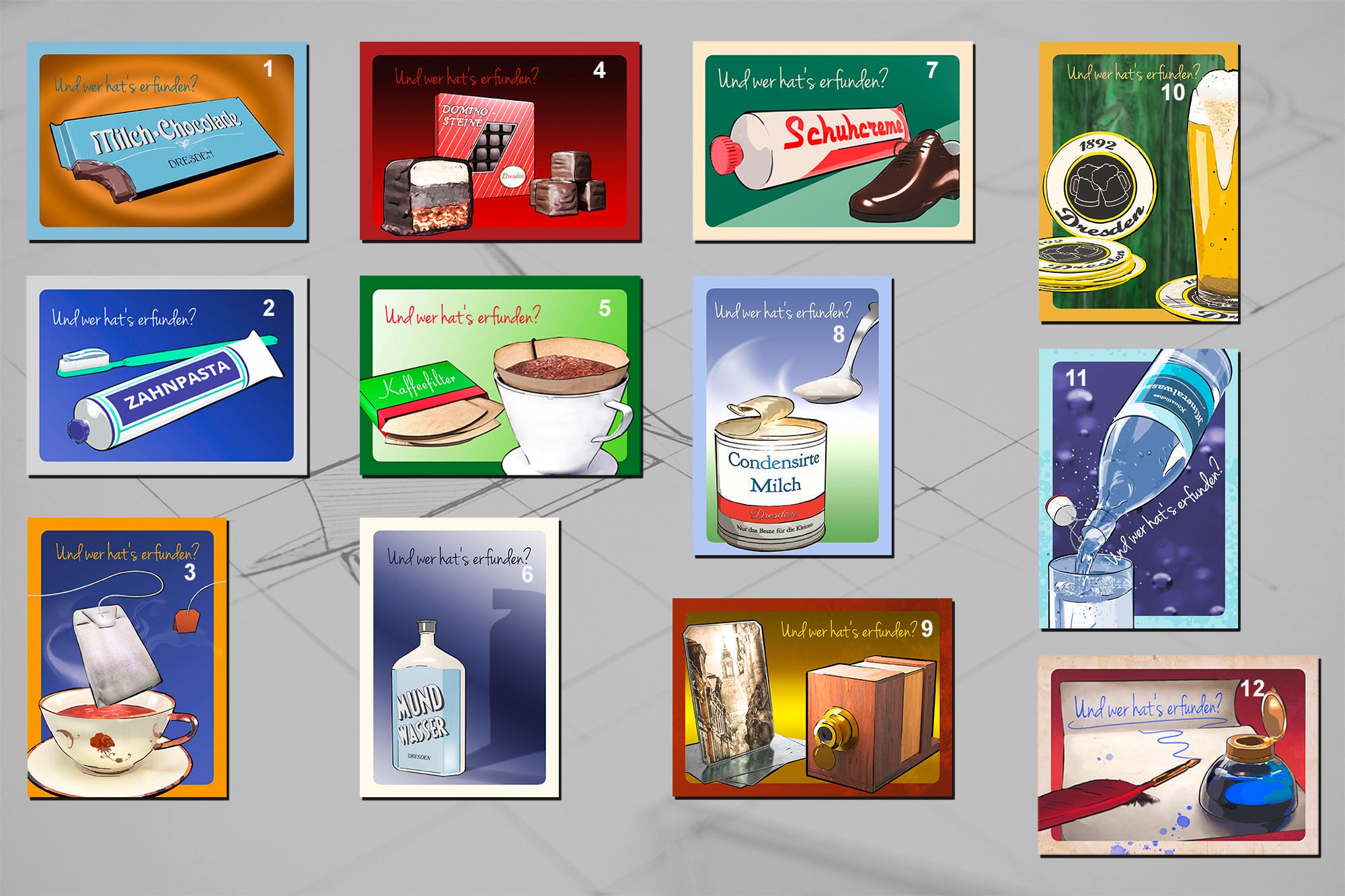 Postcards / Inventions in Saxony / Greeting Cards Trading - Etsy