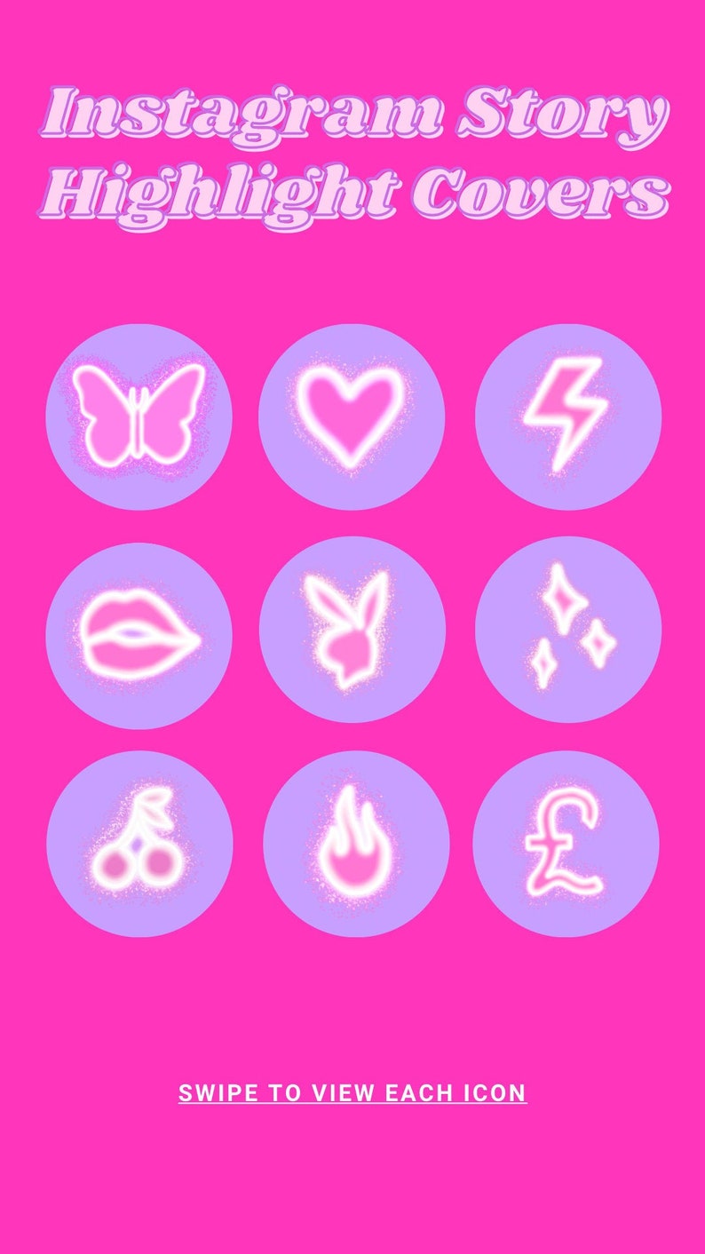 Y2K Instagram Story Highlight Covers 2.0 Lilac & Pink - Etsy