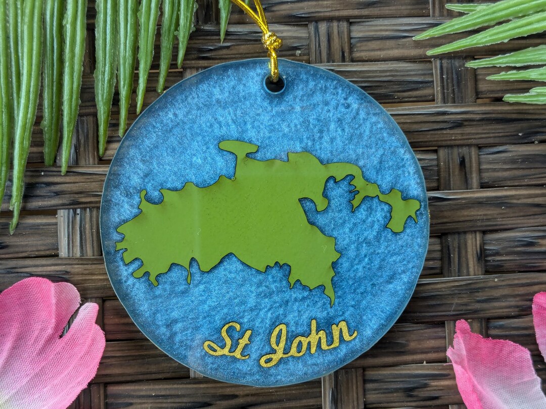St. John USVI Resin Christmas Tree Ornament, Beautiful Virgin Island ...