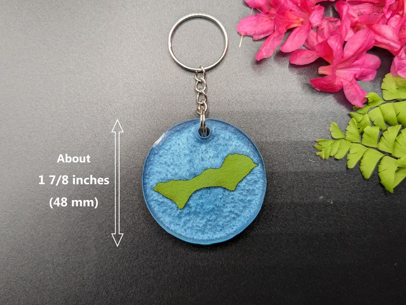 Lovango Cay USVI Map Keychain, Charming Caribbean Blue Resin Virgin ...