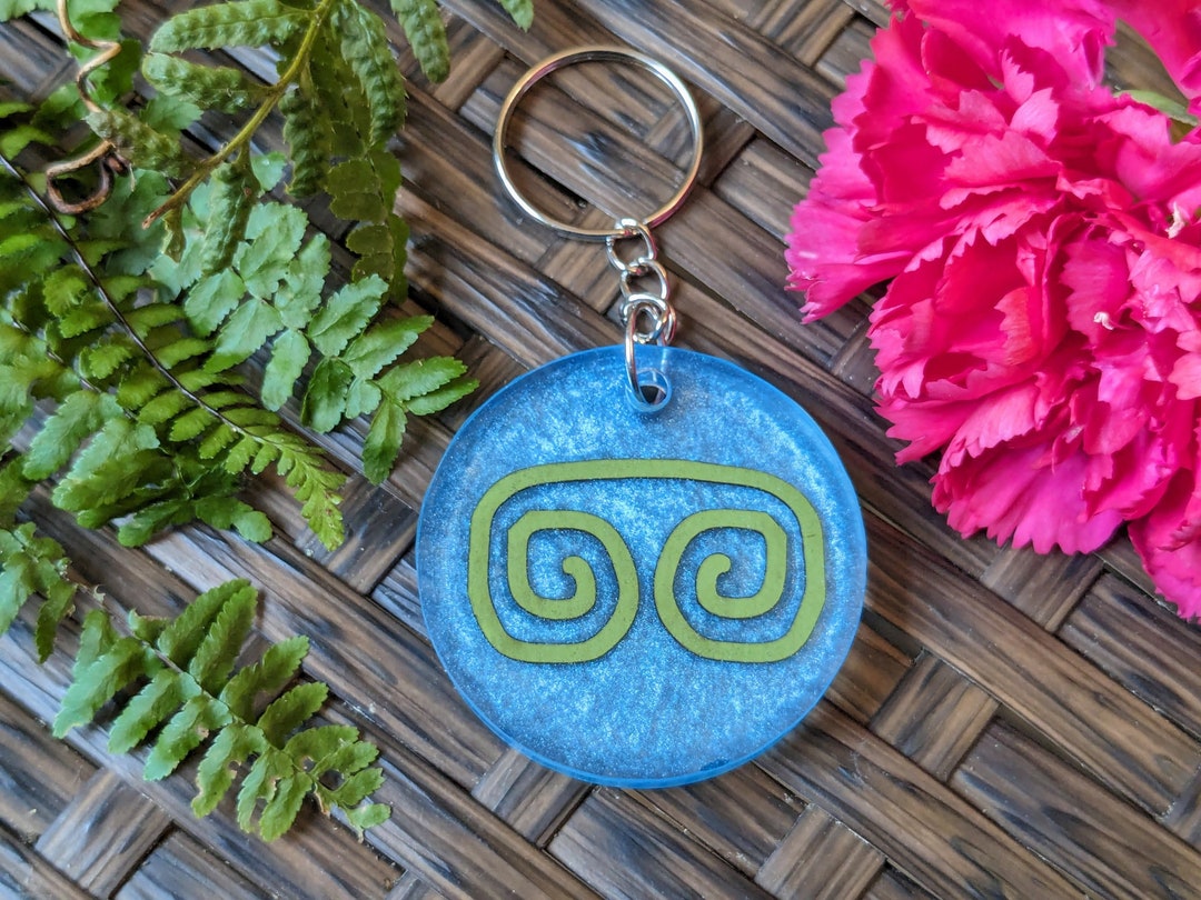 Reef Bay Petroglyph Keychain, St. John USVI Blue Resin Vacation ...
