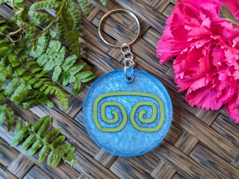Reef Bay Petroglyph Keychain, St. John USVI Blue Resin Vacation ...