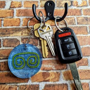 Reef Bay Petroglyph Keychain, St. John USVI Blue Resin Vacation ...