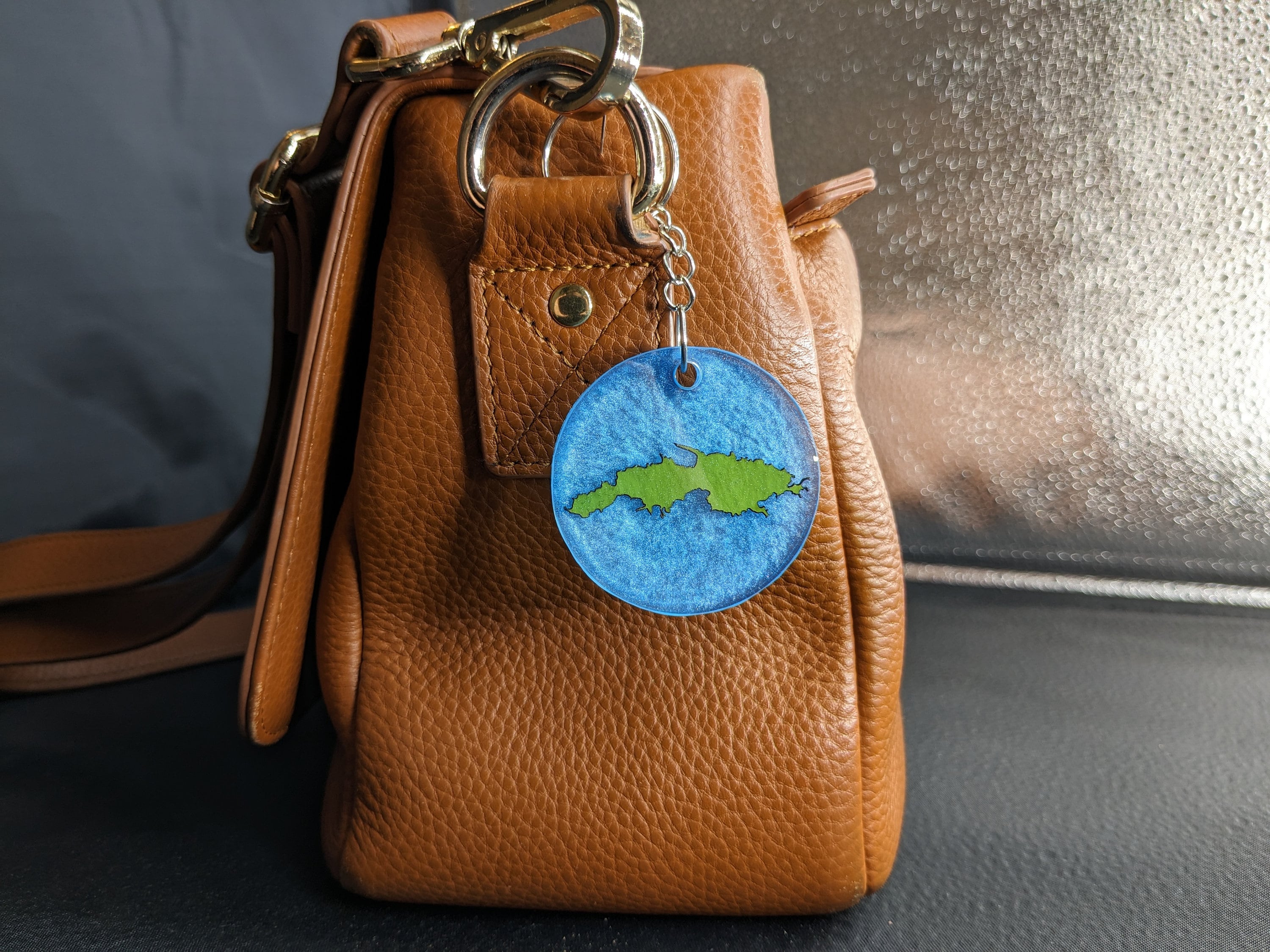 St. Thomas USVI Map Keychain, Charming Caribbean Blue Resin Virgin ...