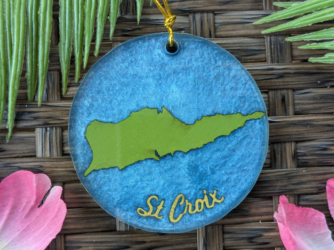 St. Croix USVI Resin Christmas Tree Ornament, Beautiful Island ...