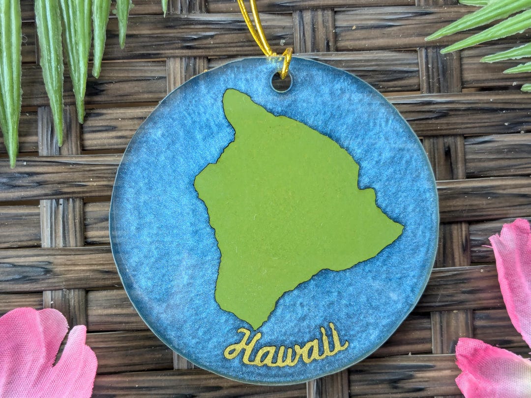 Hawaii Big Island Resin Christmas Tree Ornament, Beautiful Island ...