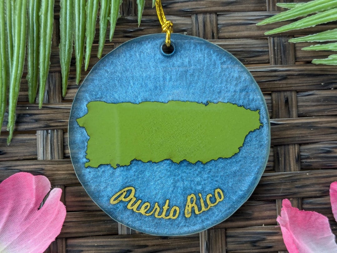 Puerto Rico Resin Christmas Tree Ornament, Beautiful Caribbean Island ...