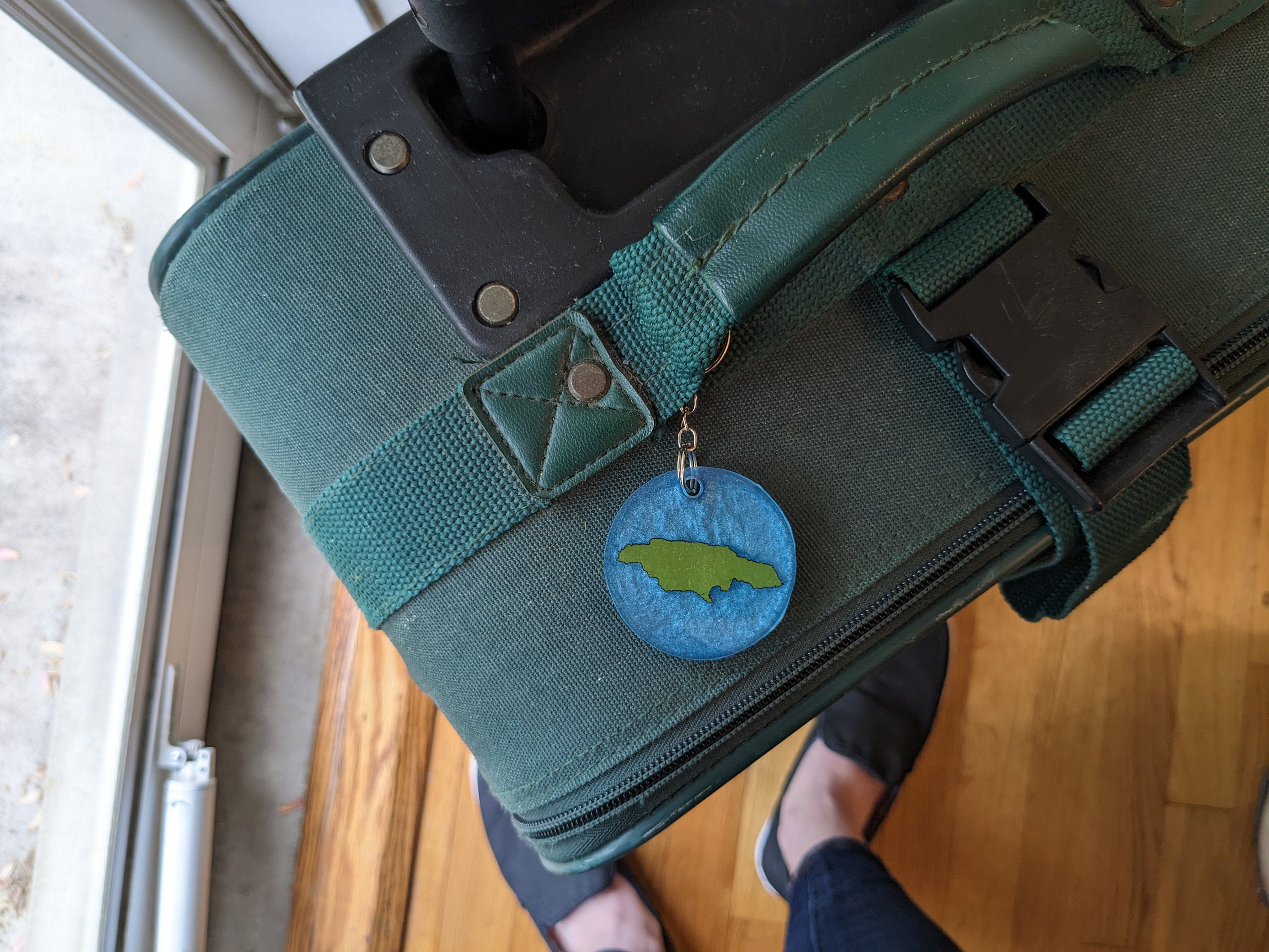 Jamaica Island Keychain, Charming Caribbean Blue Resin Jamaican ...