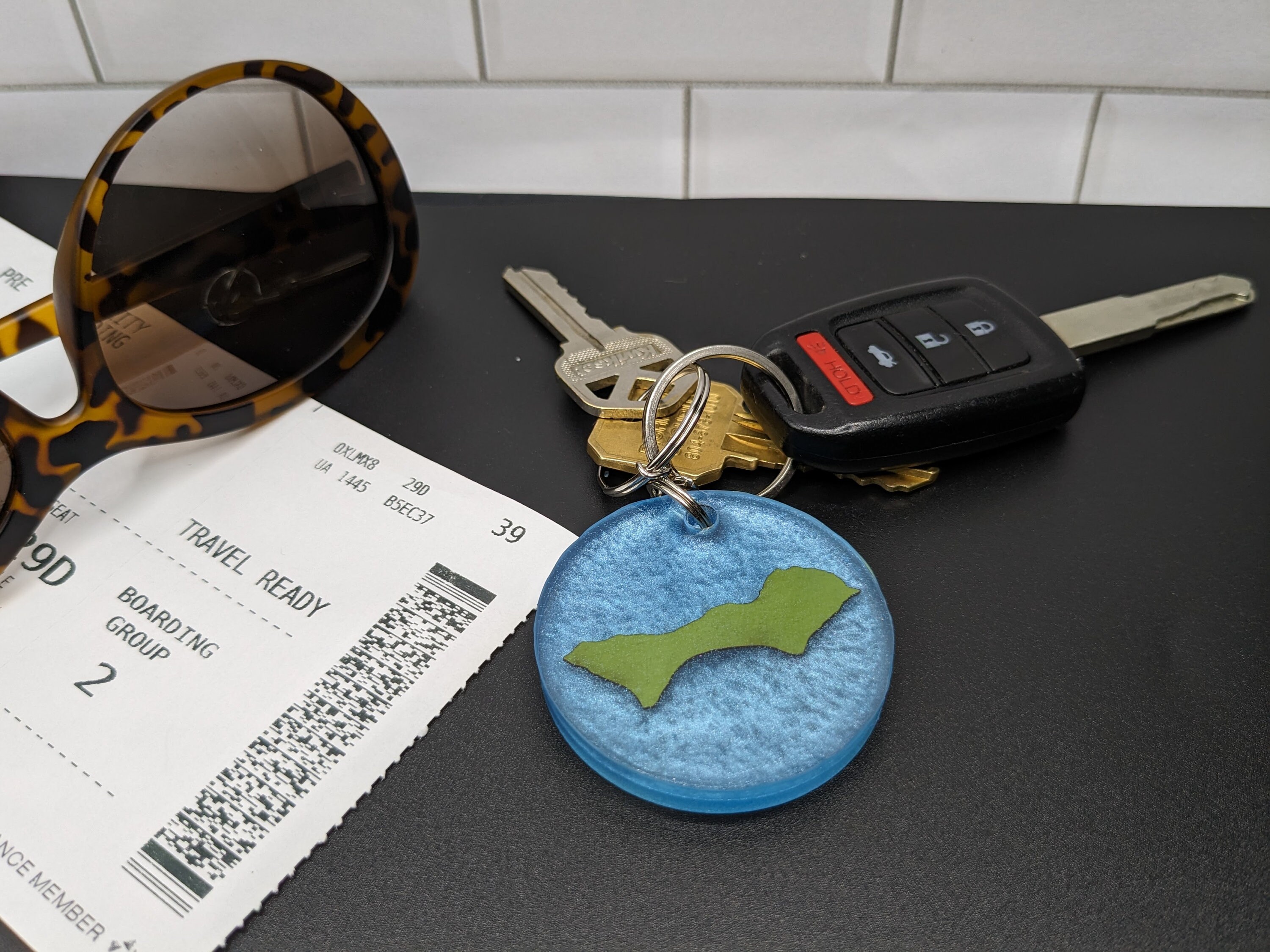 Lovango Cay USVI Map Keychain, Charming Caribbean Blue Resin Virgin ...