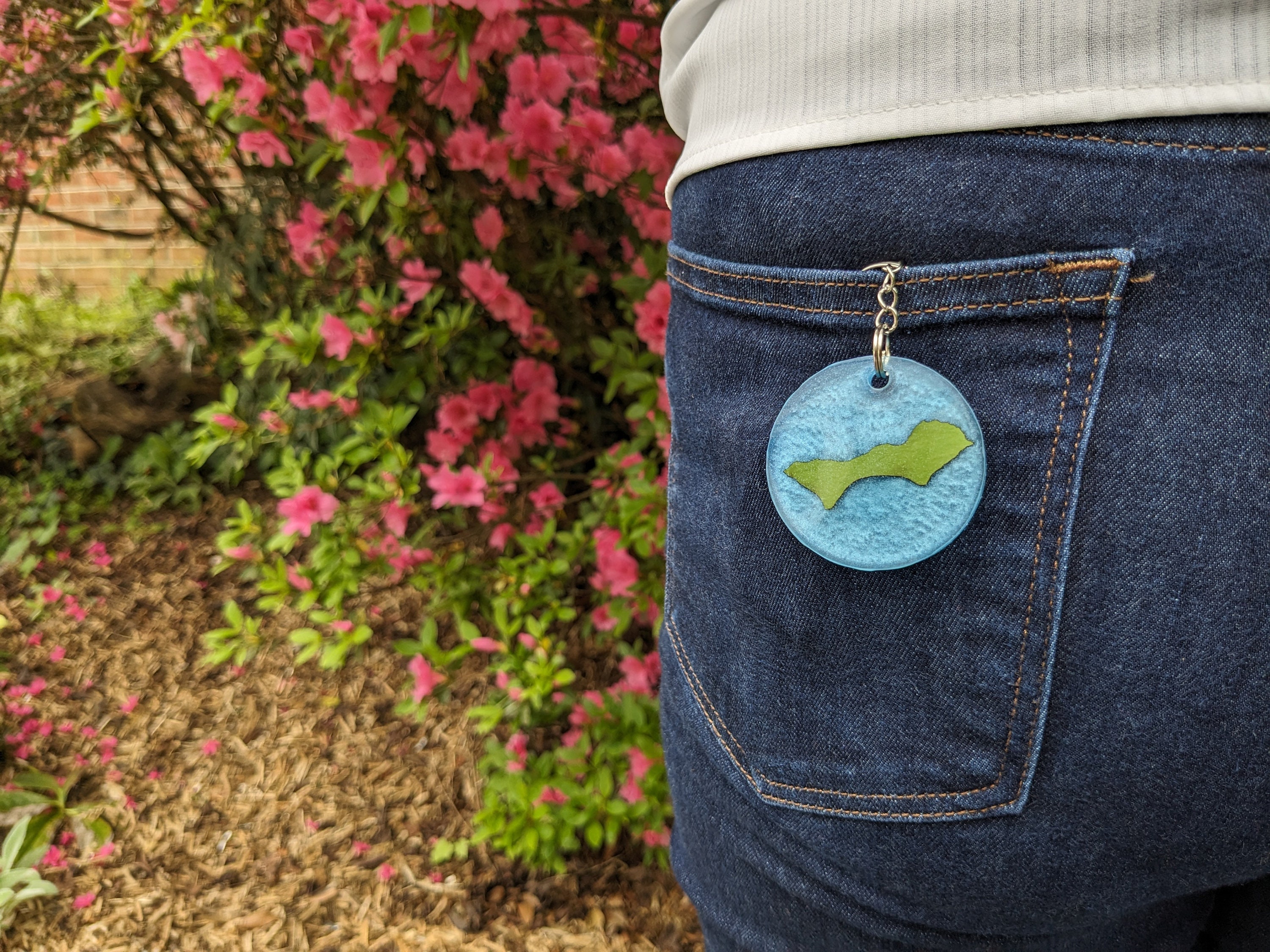 Lovango Cay USVI Map Keychain, Charming Caribbean Blue Resin Virgin ...