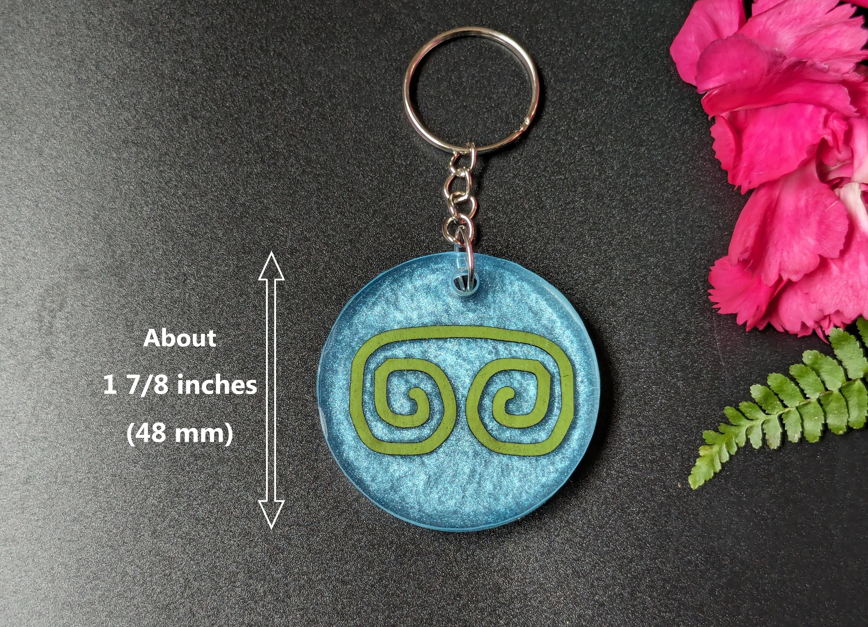 Reef Bay Petroglyph Keychain, St. John USVI Blue Resin Vacation ...