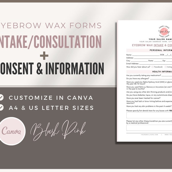 Waxing Consent Forms - Etsy