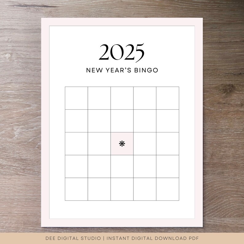 2025 Bingo Card, New Year Bingo Card, 2025 Goal Setting Vision Board ...