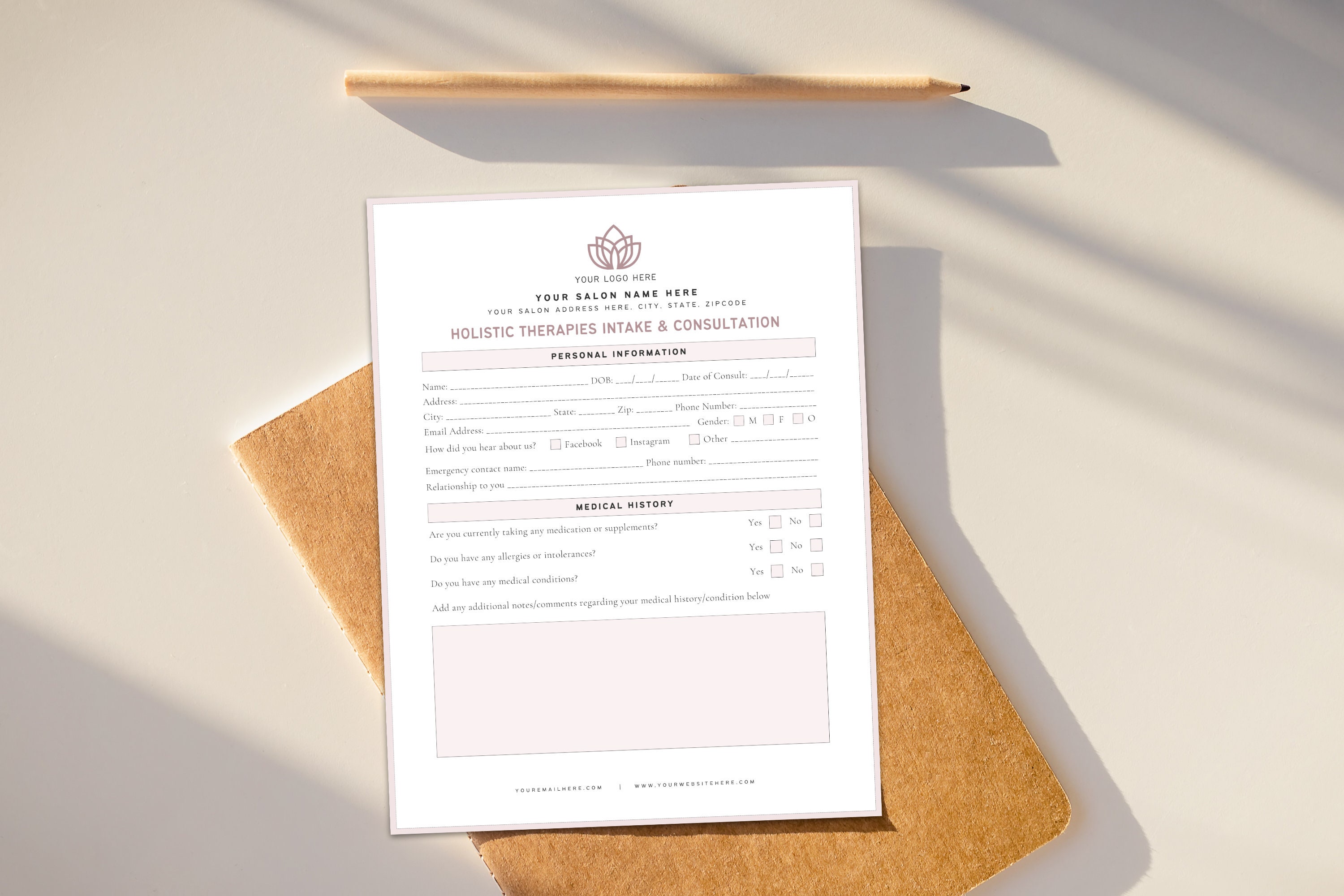 Holistic Therapy Intake Canva Templates Holistic Therapy Consent Form ...