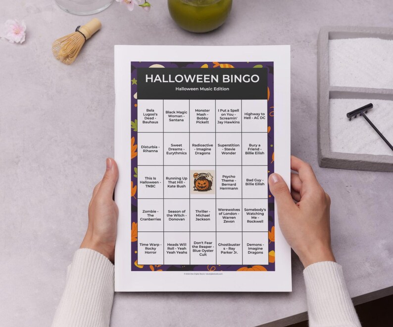 Halloween Music Bingo | Printable Game, 50 Unique Cards (instant ...