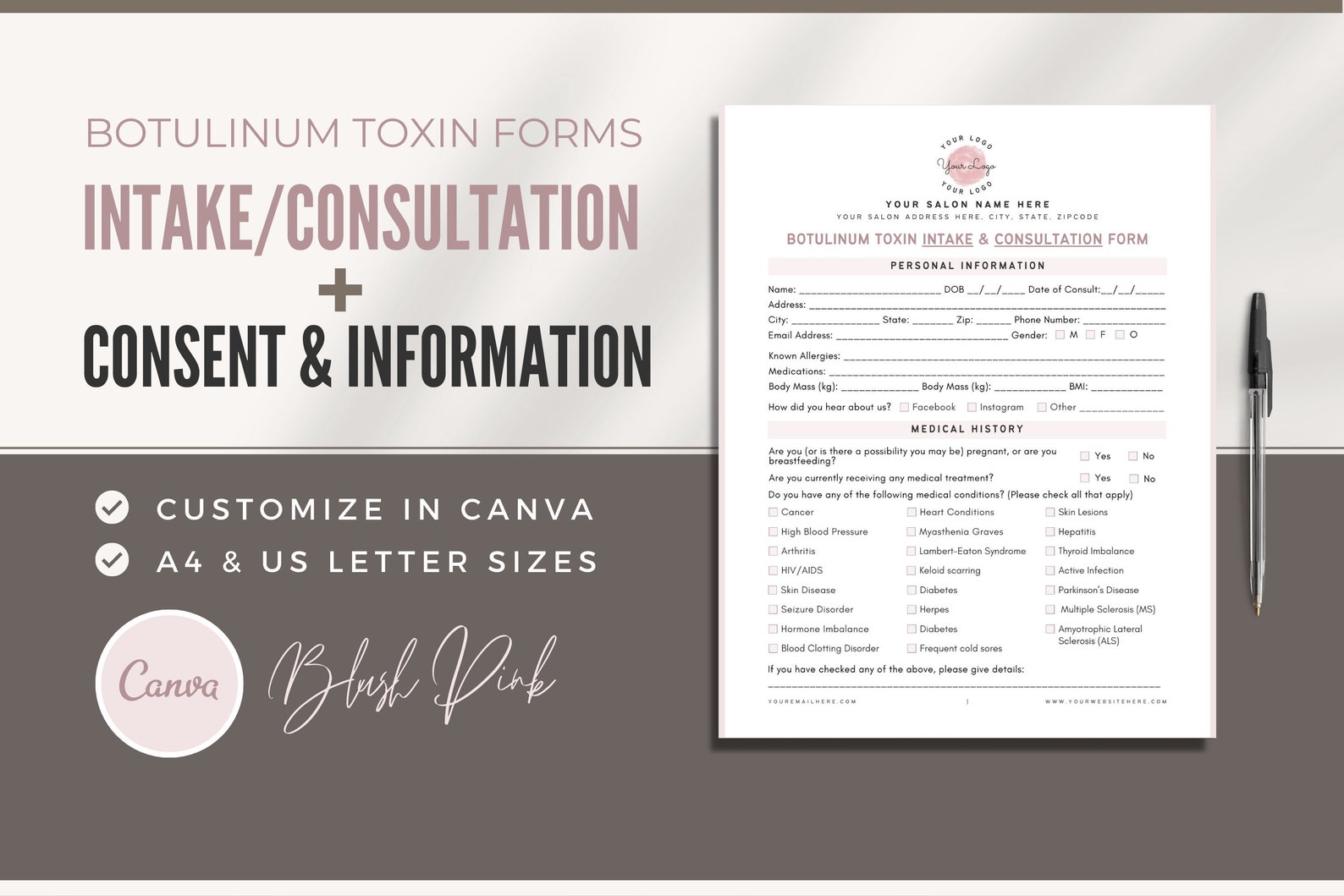 Botulinum Toxin Forms | Intake, Consultation & Consent Forms ...
