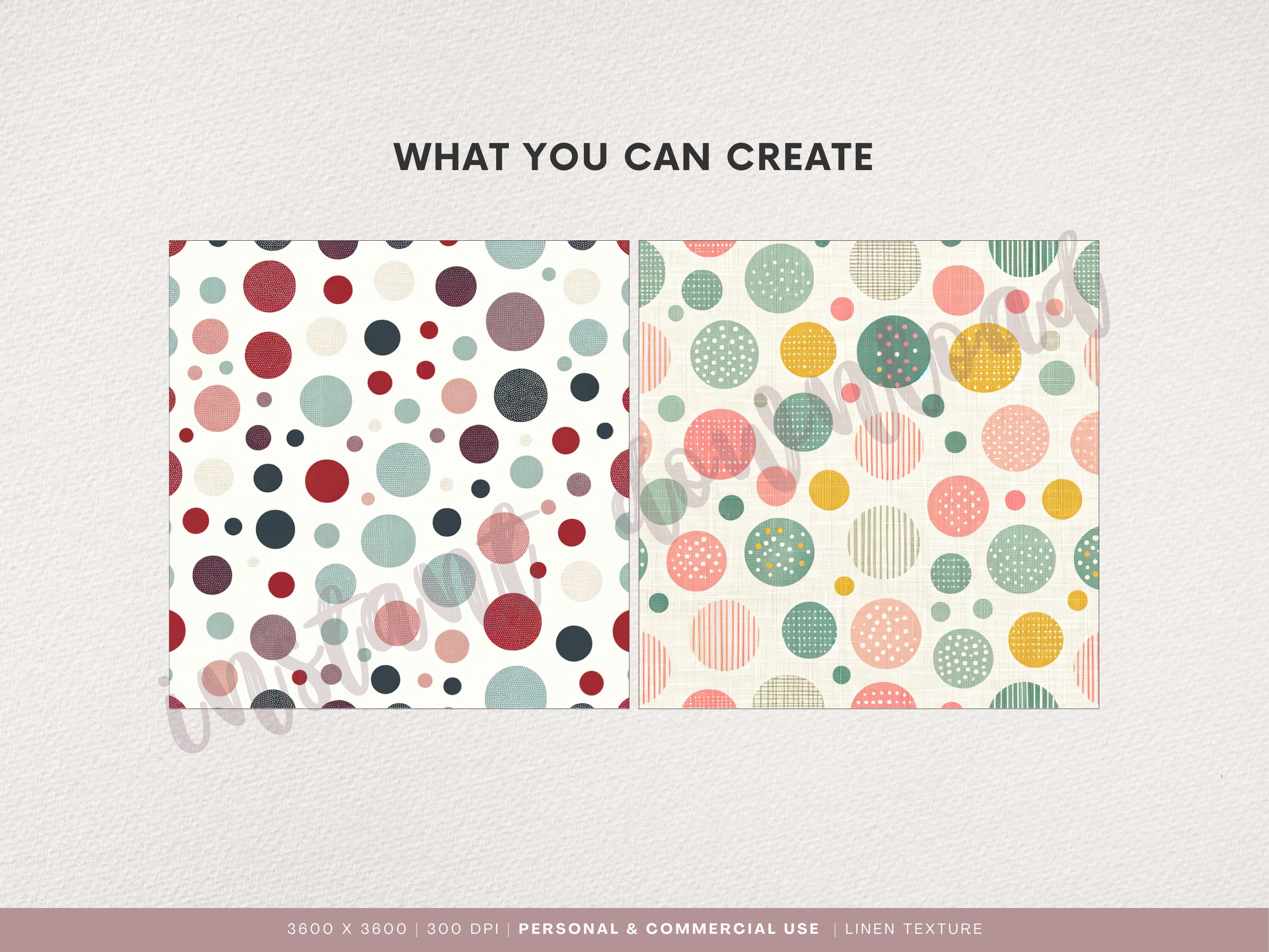 DALLE 3 Prompt Guide for Polka Dot Digital Pattern, Digital Scrapbook ...