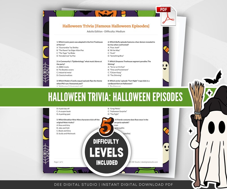 Halloween Episodes Trivia Game | Printable Spooky Fun (instant Download ...