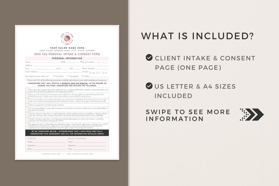 Skin Tag Removal Intake Form Canva Templates Consultation Form Skin Tag ...