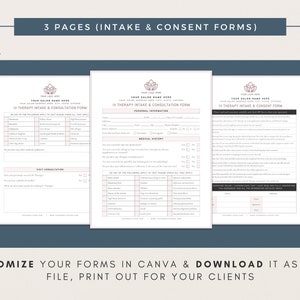 IV Hydration Consent Form | Canva Templates | IV Therapy Intake Form ...