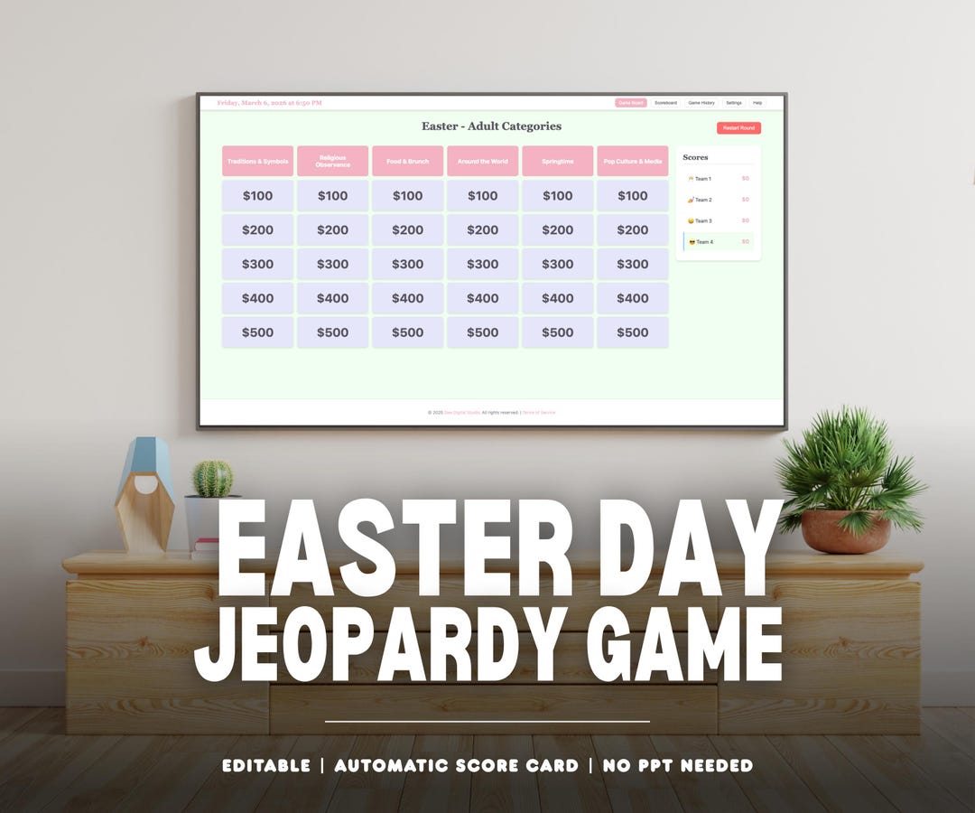 Easter Jeopardy Game, Digital Trivia Game, Spring Party Activity ...